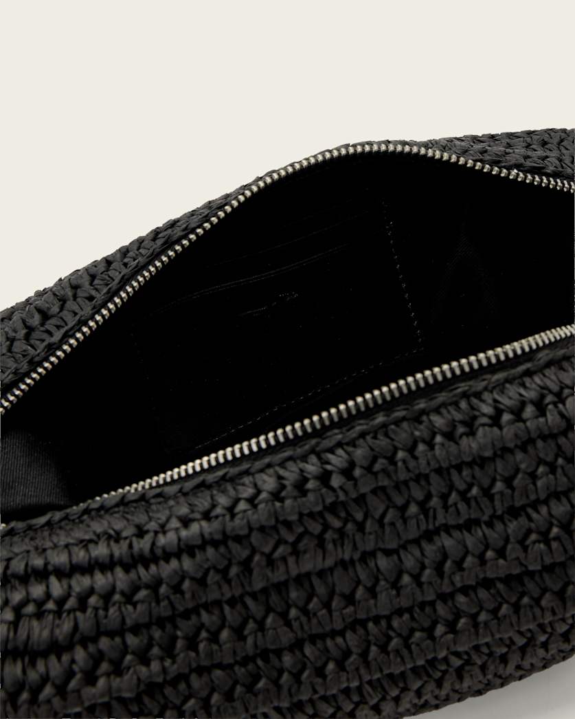 Luna Micro Woven Bag Black | ALLSAINTS FR